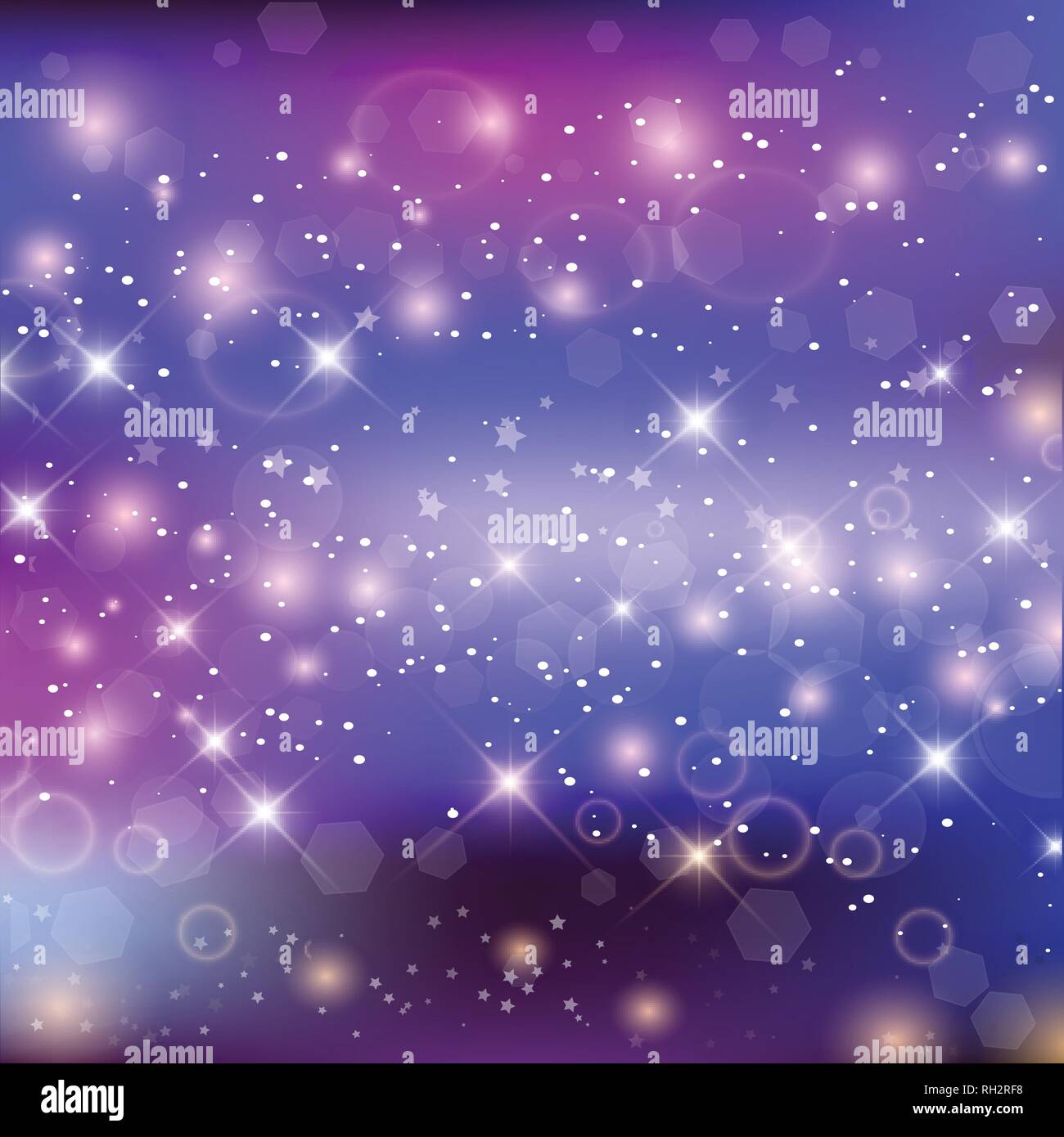 Fairy Night Background With Rainbow Mesh. Trendy Universe Banner In ...