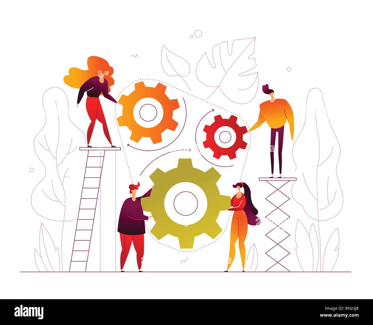 Teamwork - modern flat design style colorful illustration Stock Vector ...