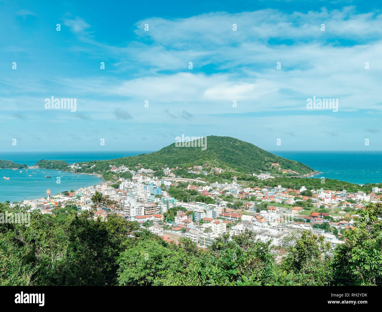 Bombinhas - SC, Brazil. Panoramic view of the touristic city of ...