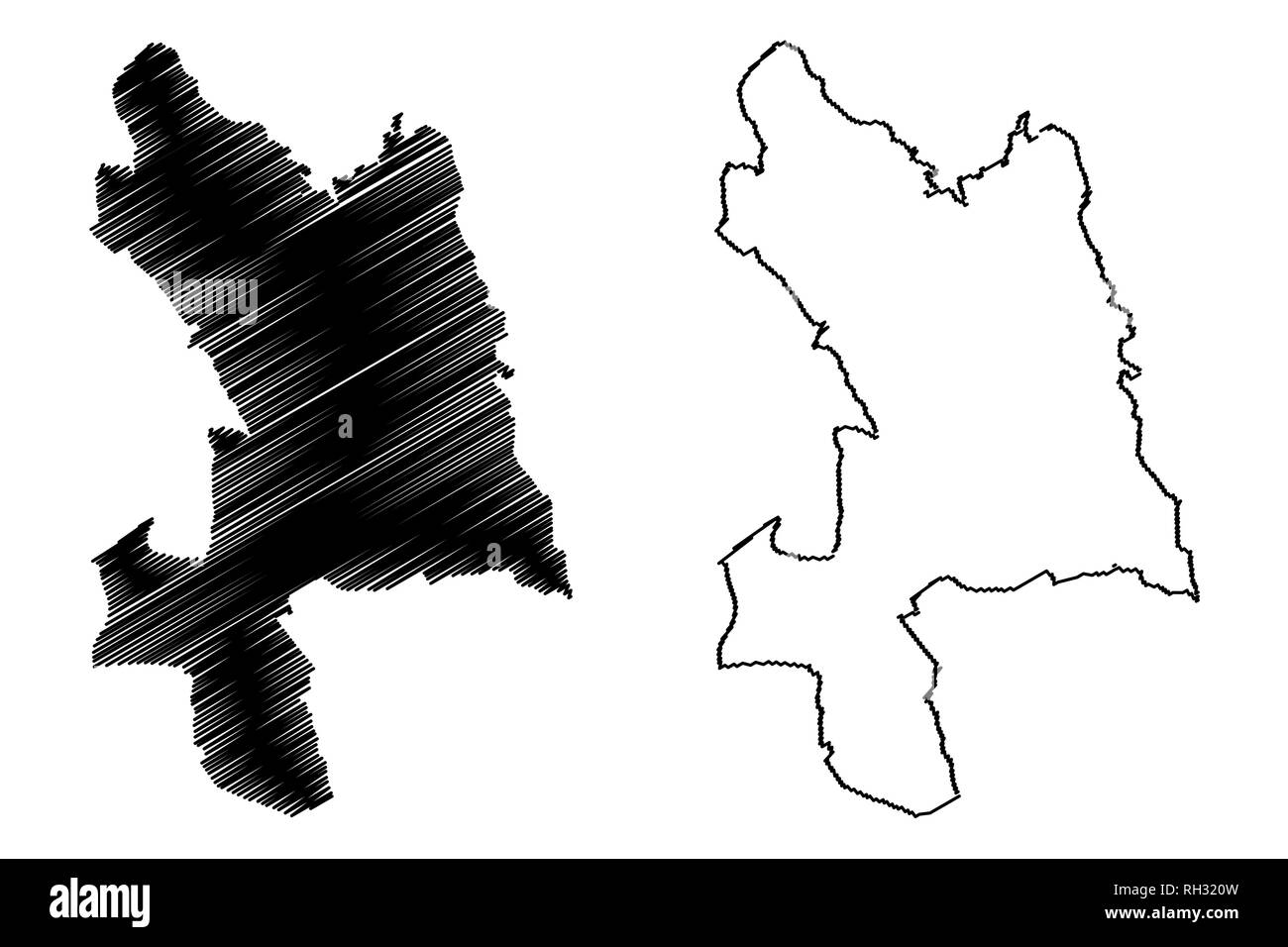 Kosice City (Slovakia, Slovak Republic city) map vector illustration ...