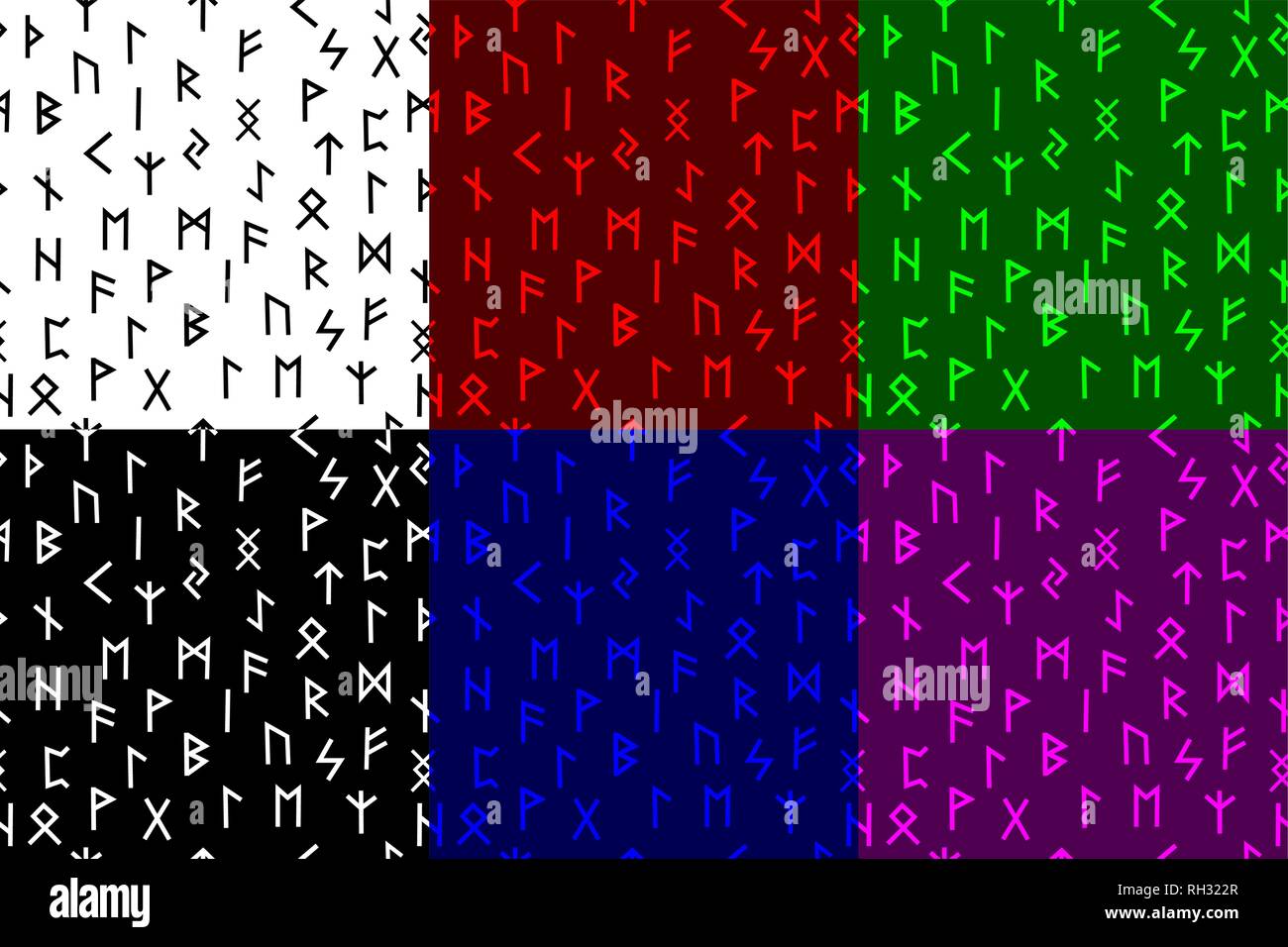 Elder Futhark runes seamless pattern, Older, Old or Germanic Futhark ...