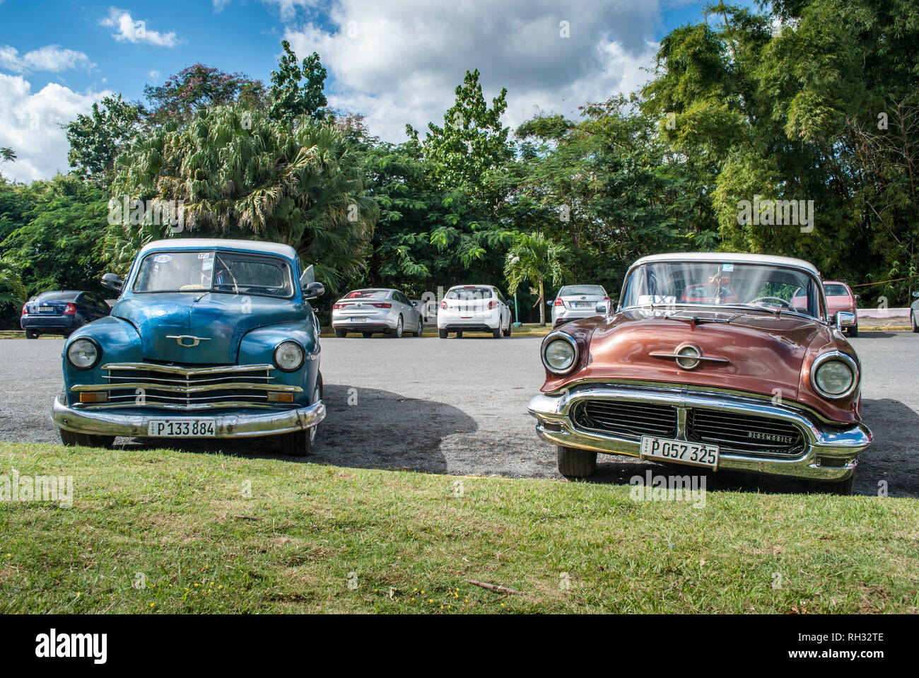 Old vintage Cars parked in Cuba. Popular car in Cuba Stock Photo - Alamy