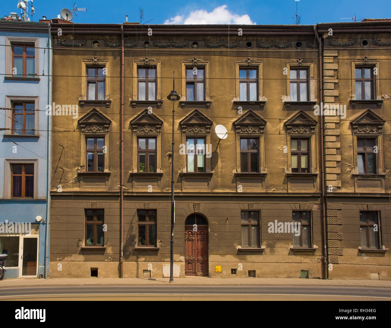 Residential buildings in the Podgorse area of Krakow, Poland. The area ...