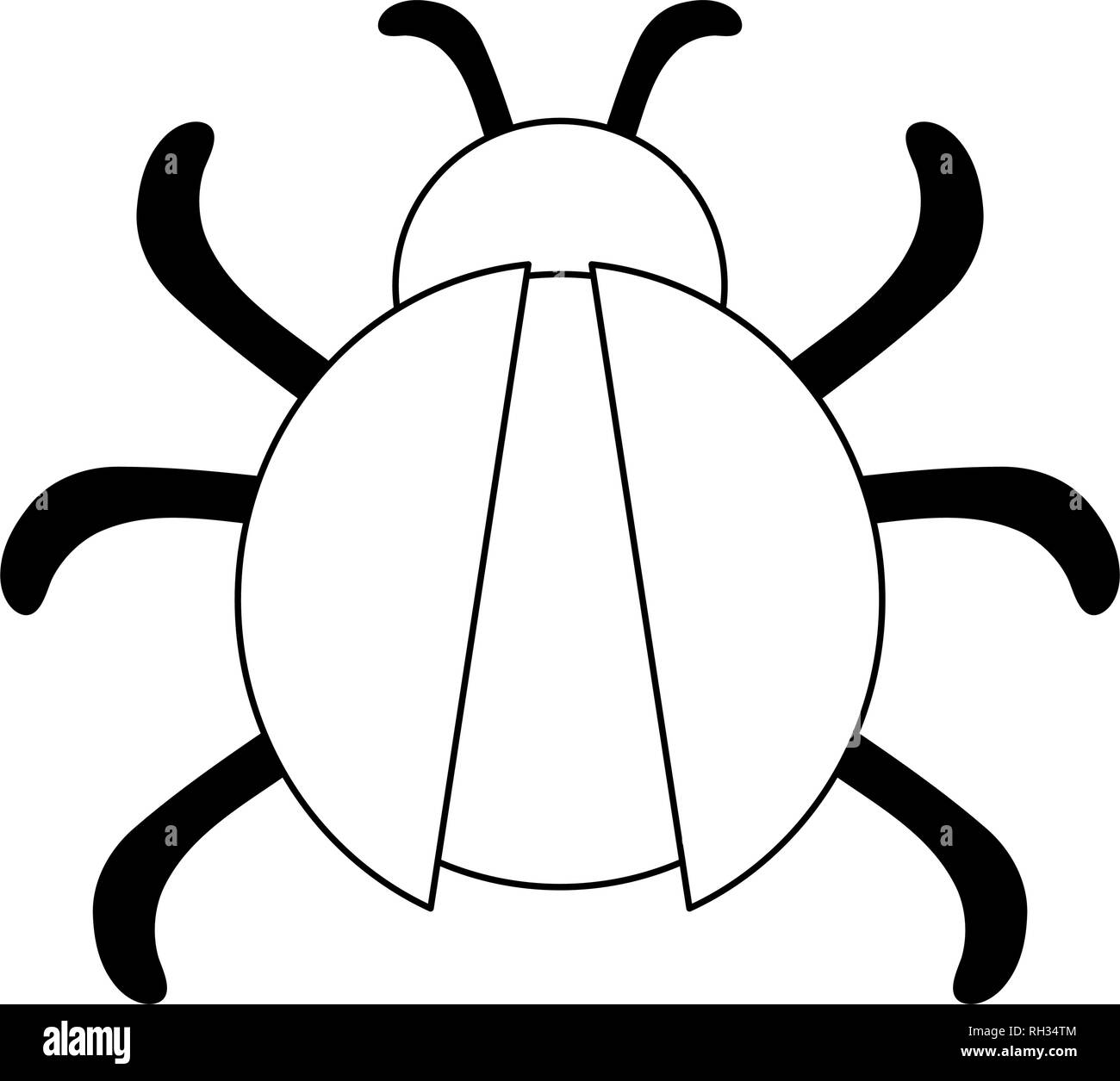bug virus symbol isolated black and white Stock Vector Image & Art - Alamy