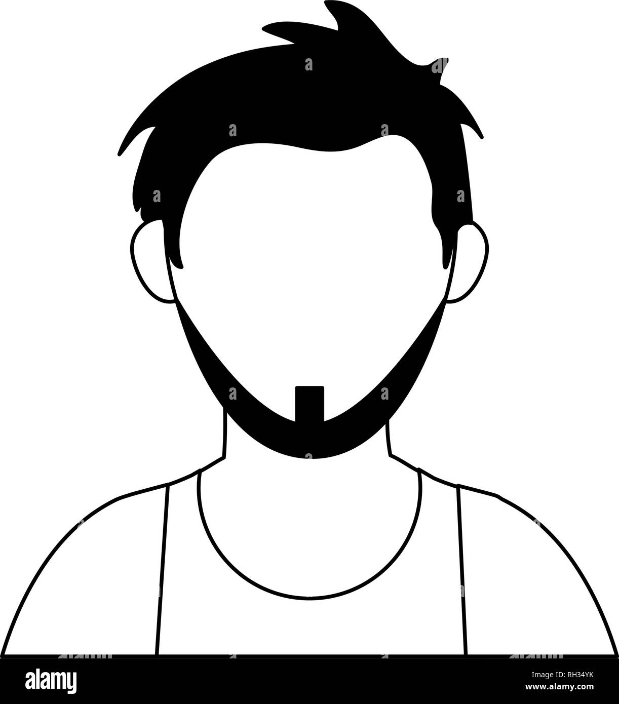 avatar faceless male profile black and white Stock Vector Image & Art ...