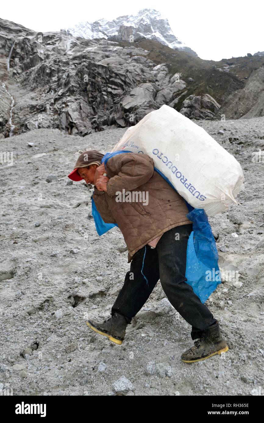 Extraction of ice in the glacier cirque of Huandoy peak - National park ...
