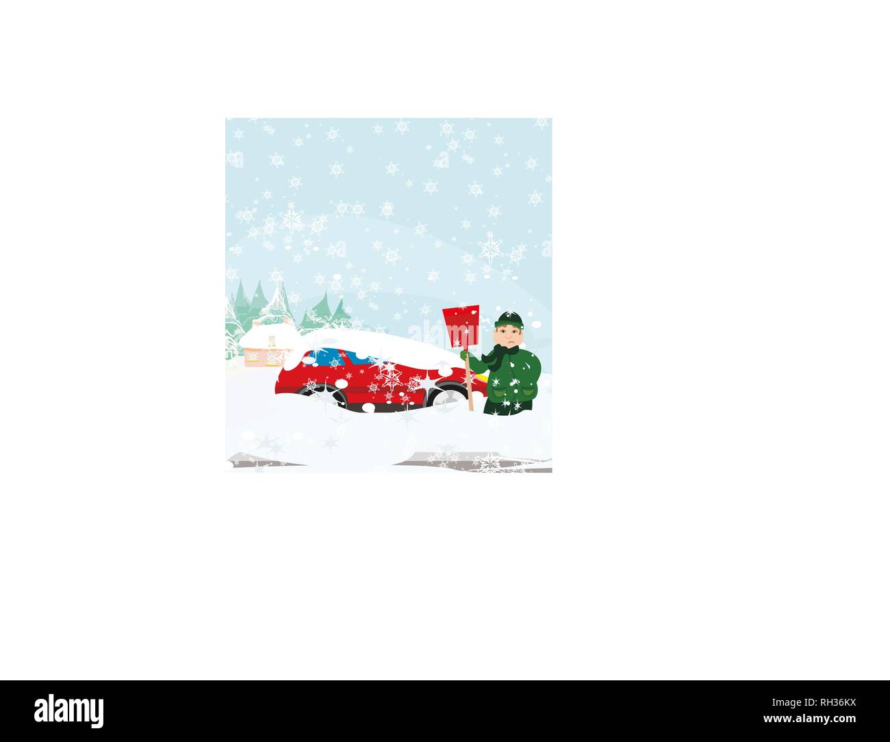 Man shoveling snow Stock Vector Image & Art - Alamy