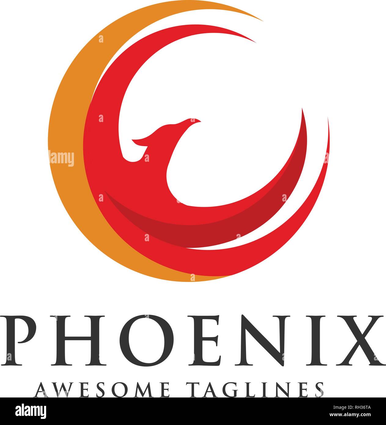 phoenix circle logo vector, circle eagle head vector icon logo template ...