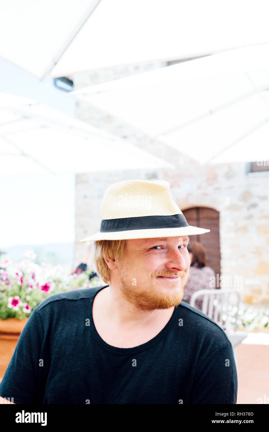 Portrait smiling hat t shirt hi-res stock photography and images - Alamy