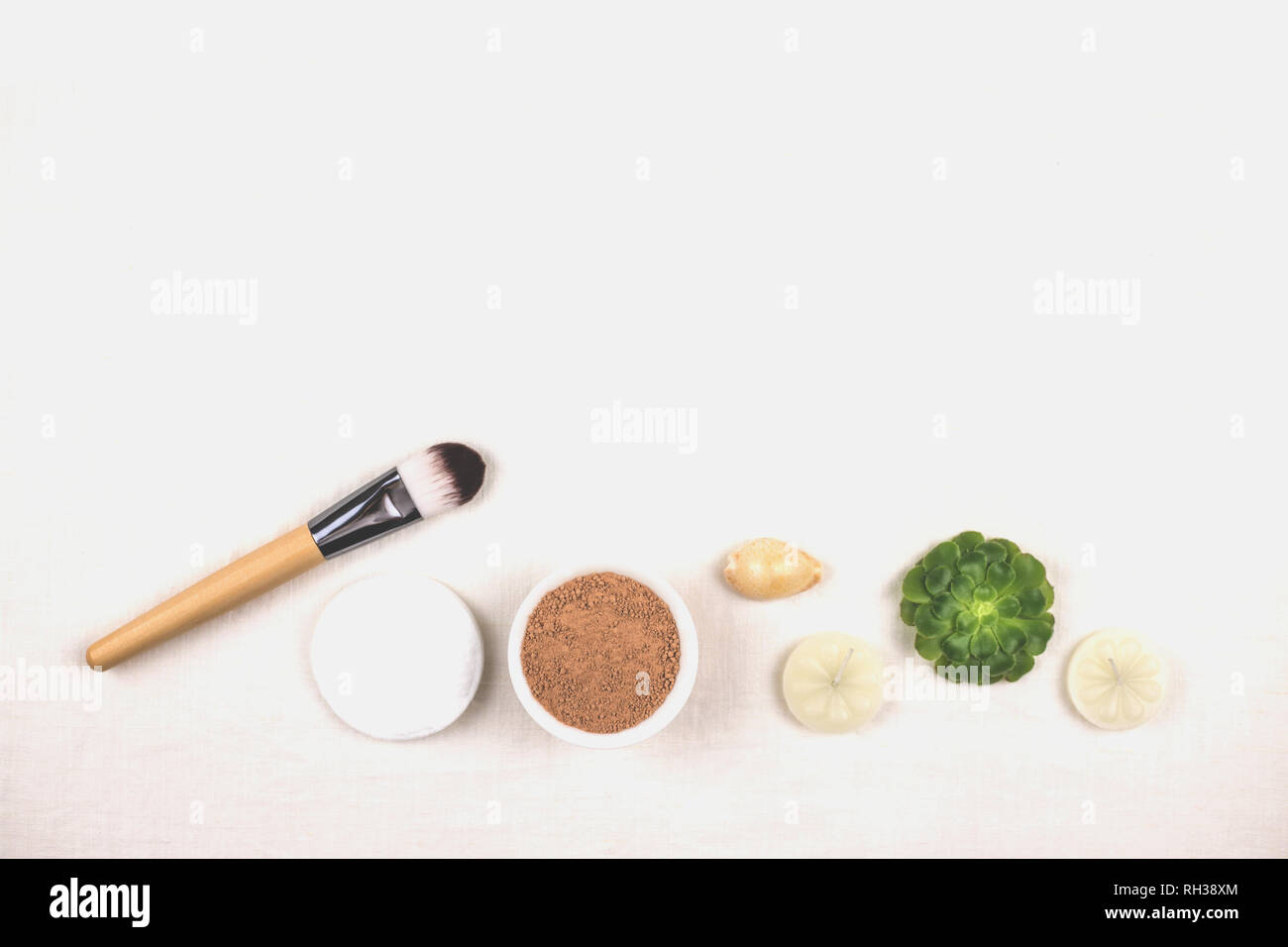 Clay mineral facial water and cosmetic tools Stock Photo - Alamy