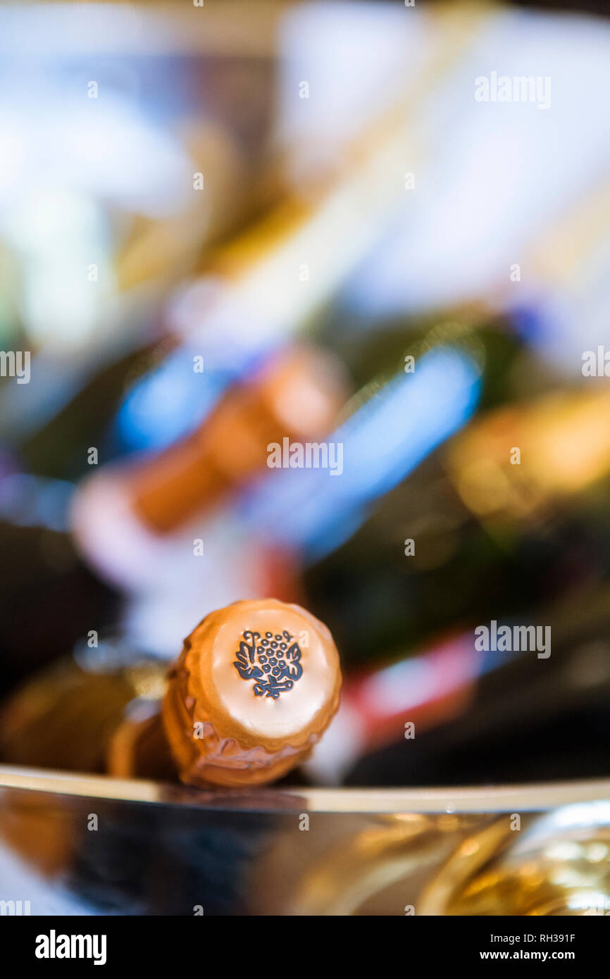 Champagne bottle, close-up Stock Photo - Alamy