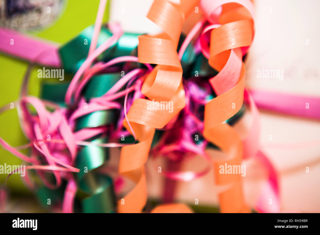 Curled ribbons close up hi-res stock photography and images - Alamy