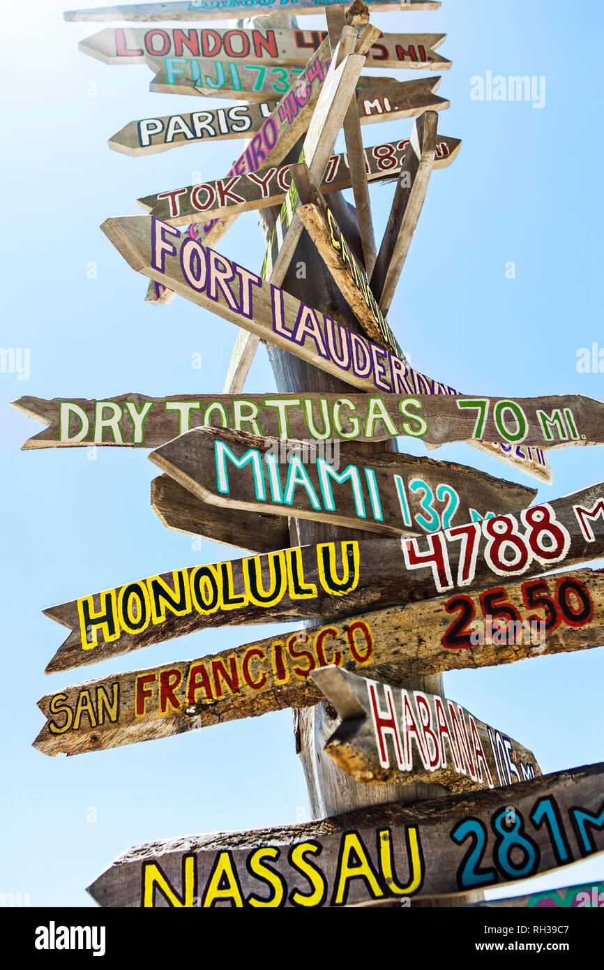 Key west road sign hi-res stock photography and images - Alamy