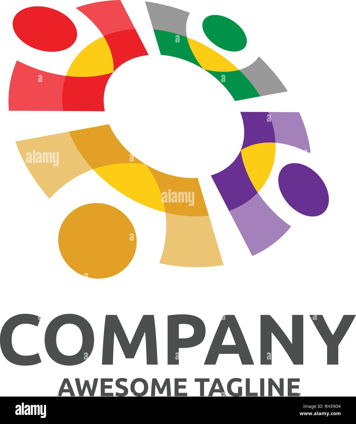 Community colorful logo template. Teamwork symbol. Social logo ...