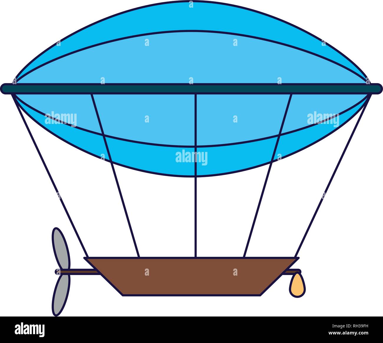 Vintage zeppelin balloon blue lines Stock Vector Image & Art - Alamy