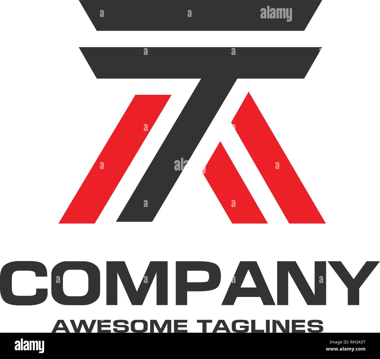 creative strong initial letter A logo vector concept, Letter T strong ...