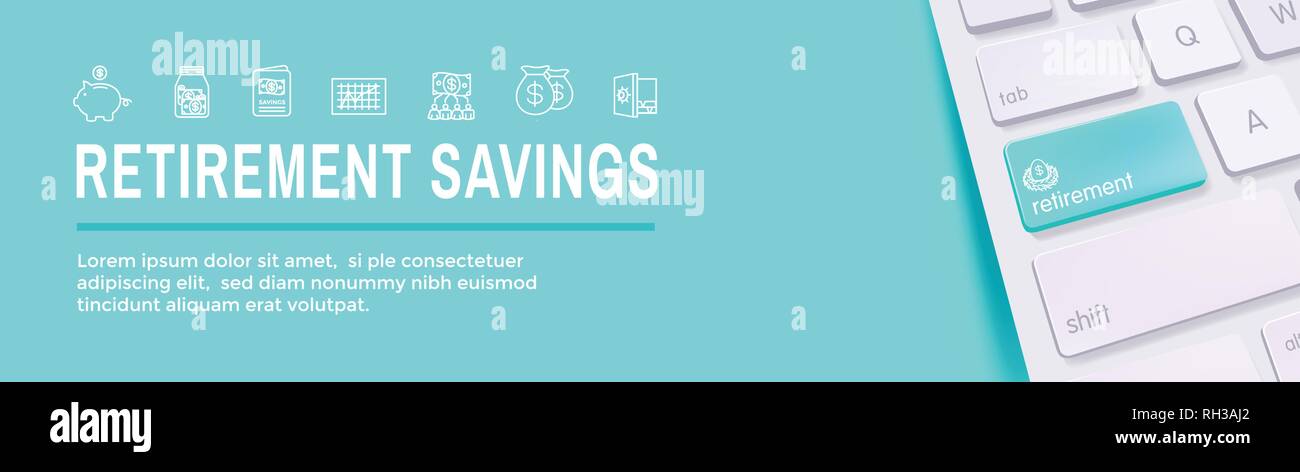 Retirement Account & Savings Icon Set Web Header Banner - Mutual Fund ...