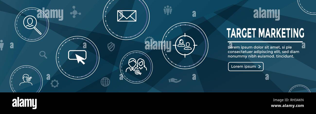 Target Marketing Icon Set - Web Header Banner Stock Vector Image & Art ...