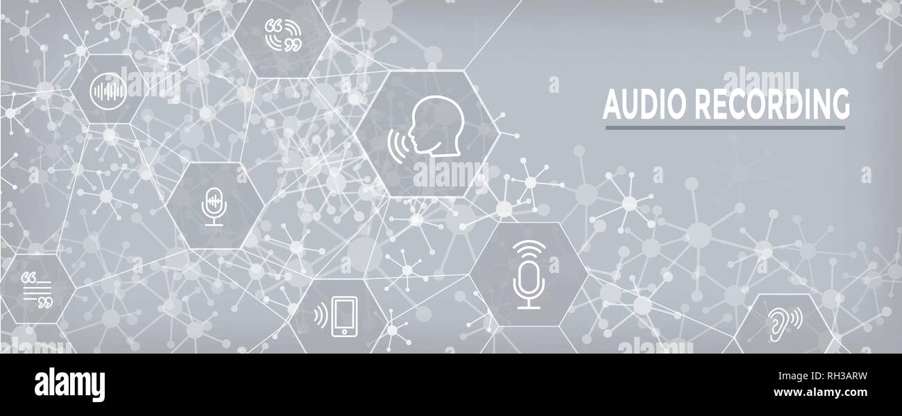 Audio Recording / Voice Command Icon with Sound Wave Images Stock ...