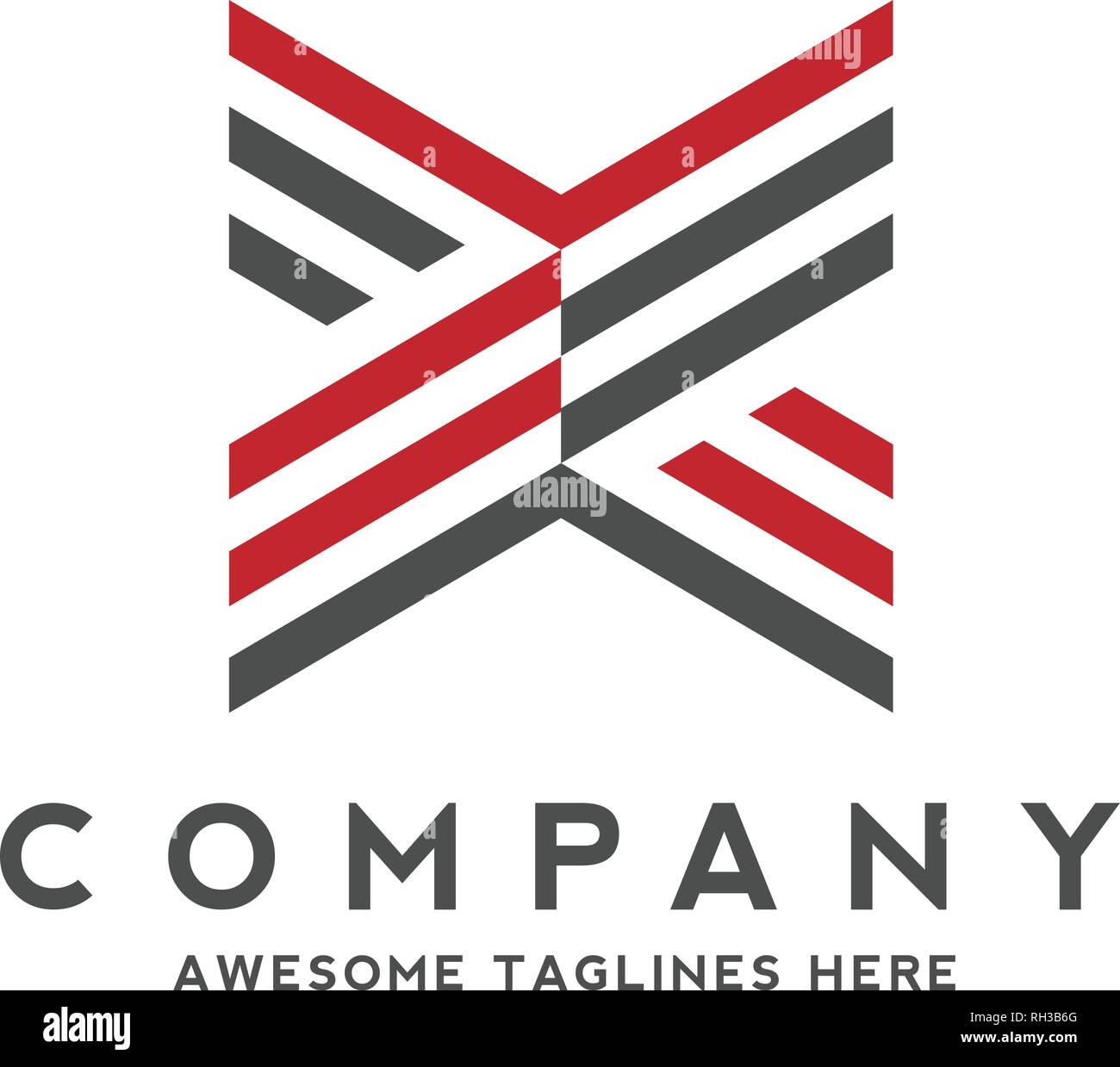creative capital letter X with geometric three strips logo concept ...
