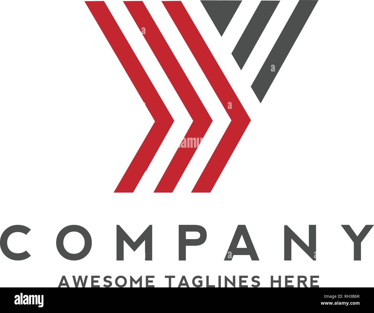 creative capital letter y with geometric three strips logo concept ...