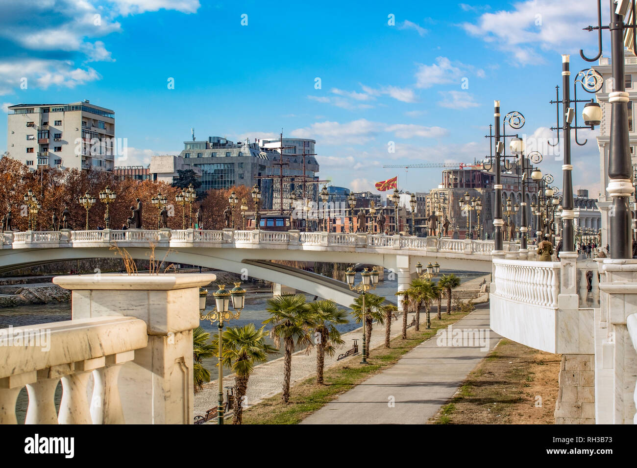 City landscape from the center of Skopje, with one of the emblematic ...