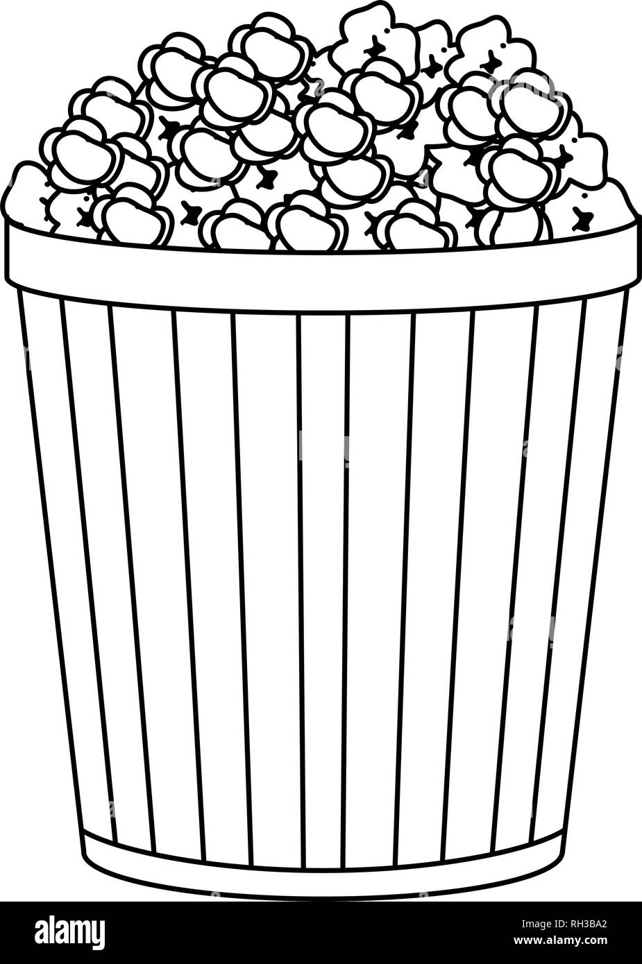White cup full popcorn Stock Vector Images - Alamy