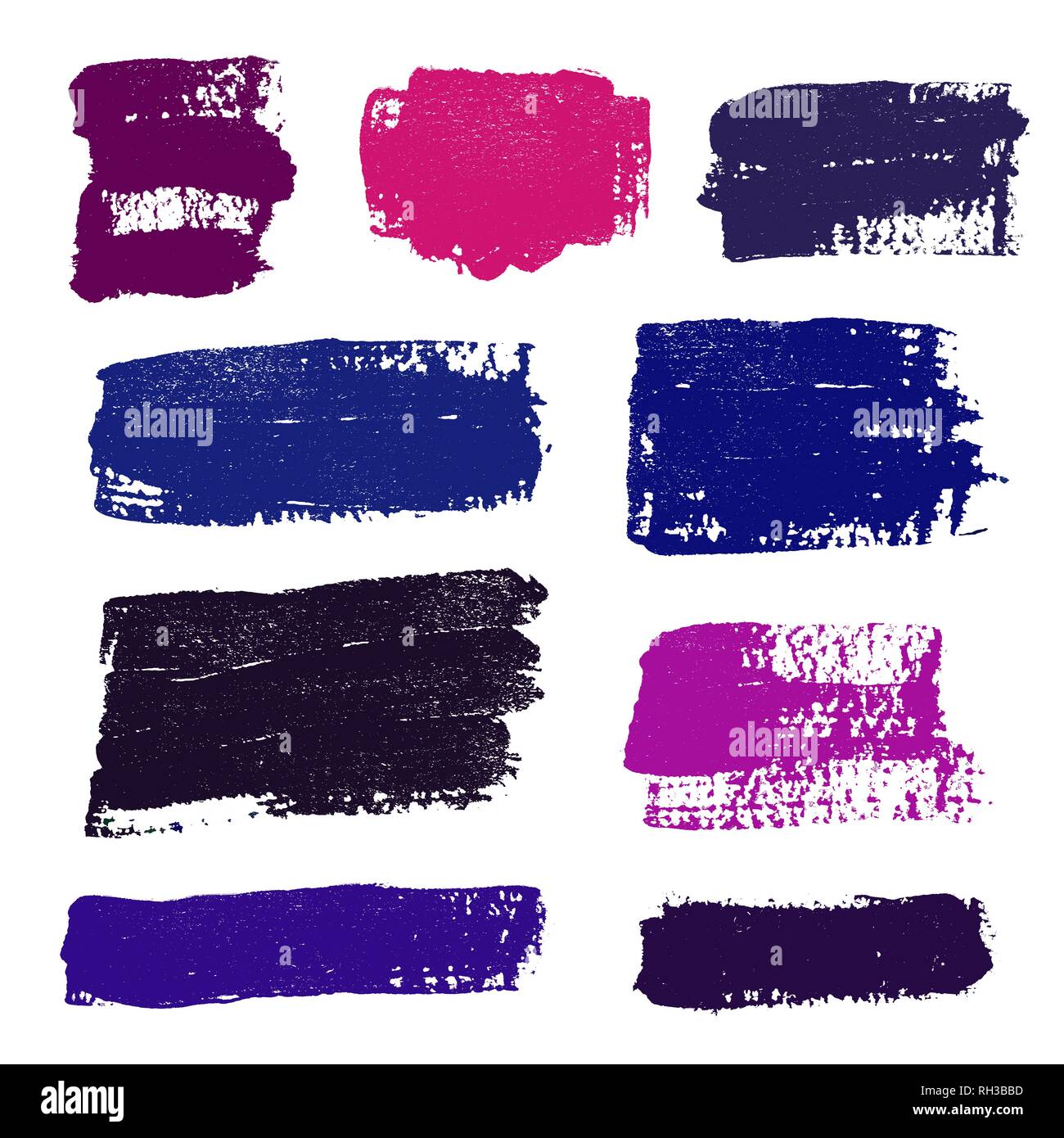 Brush strokes set vector painted isolated objects Stock Vector Image & Art - Alamy