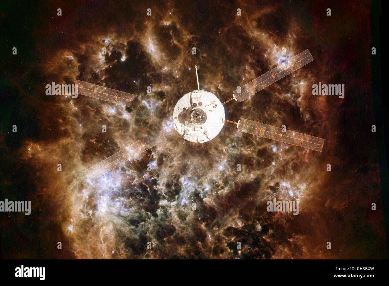 Spacecraft launch into space. Beauty of outer space. Billions of ...