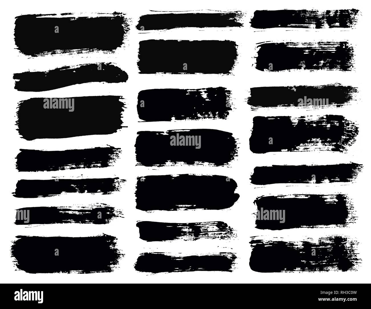 Brush strokes set vector painted isolated objects Stock Vector Image & Art - Alamy