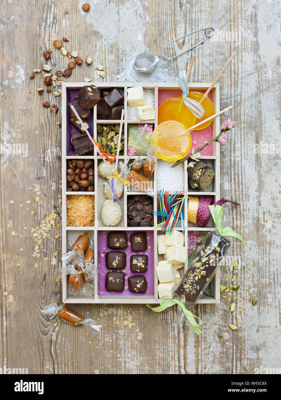 Various sweets in box Stock Photo - Alamy