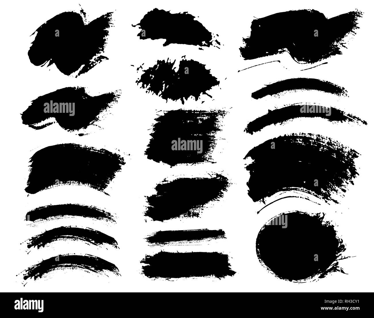 Brush strokes set vector painted isolated objects Stock Vector Image & Art - Alamy