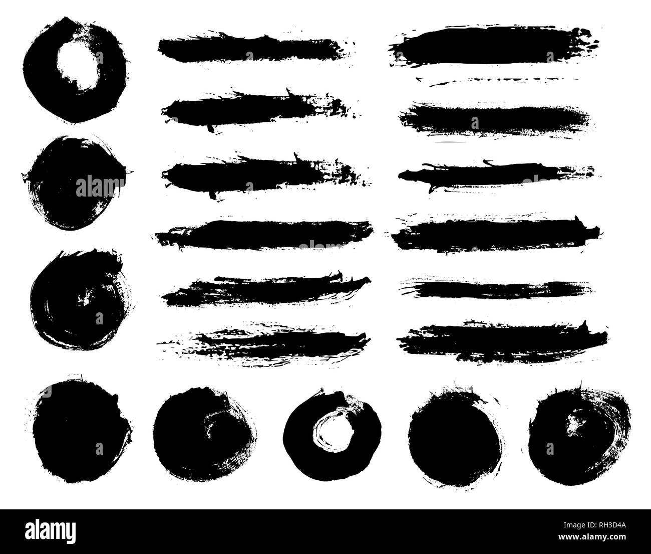 Brush strokes set vector painted isolated objects Stock Vector Image & Art - Alamy
