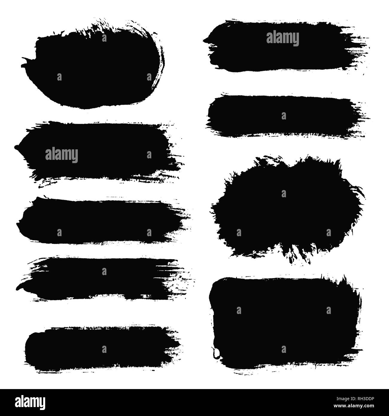 Brush strokes set vector painted isolated objects Stock Vector Image & Art - Alamy