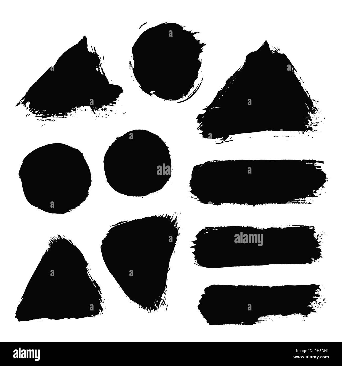 Brush strokes set vector painted isolated objects Stock Vector Image & Art - Alamy