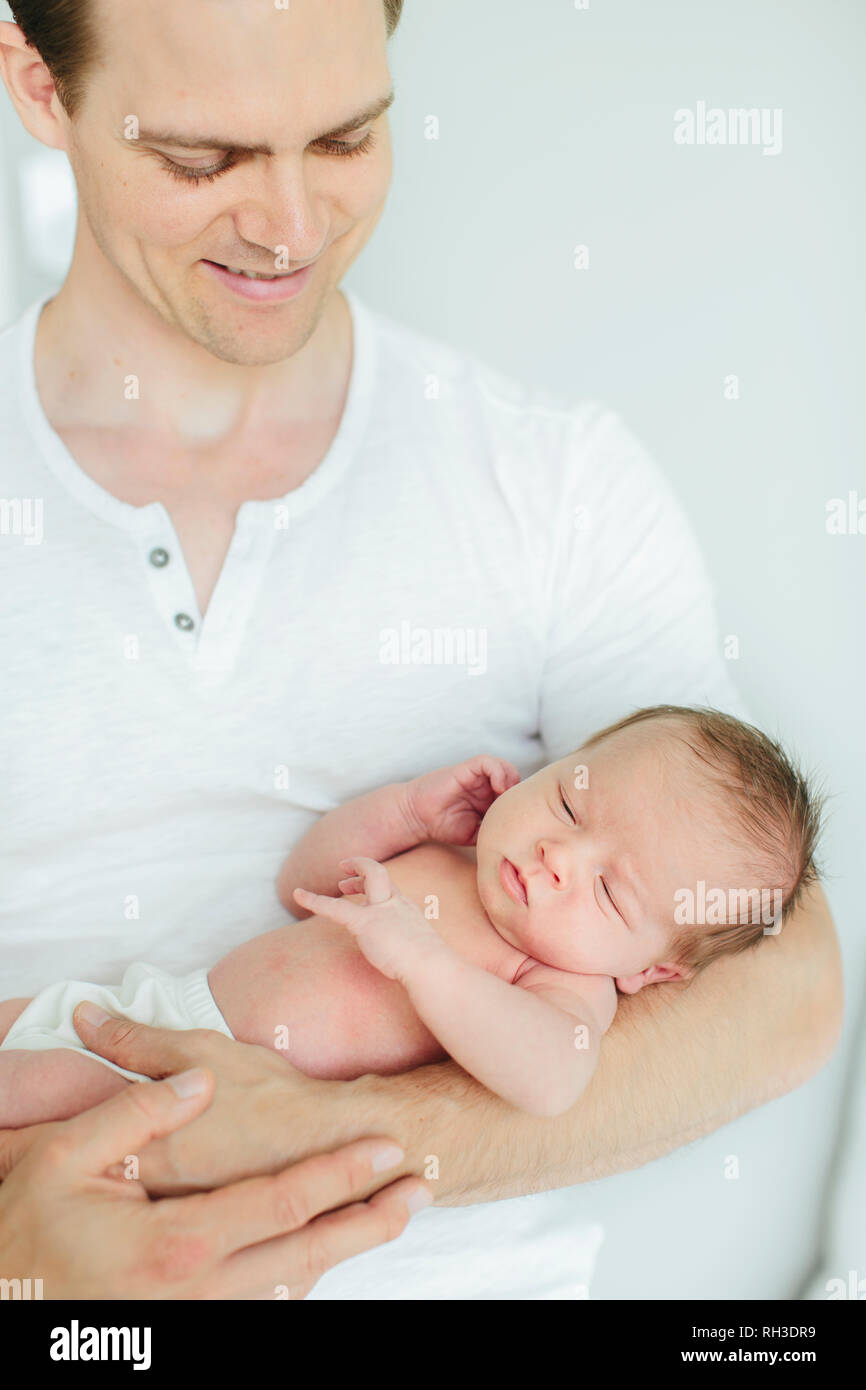Father with newborn baby Stock Photo - Alamy