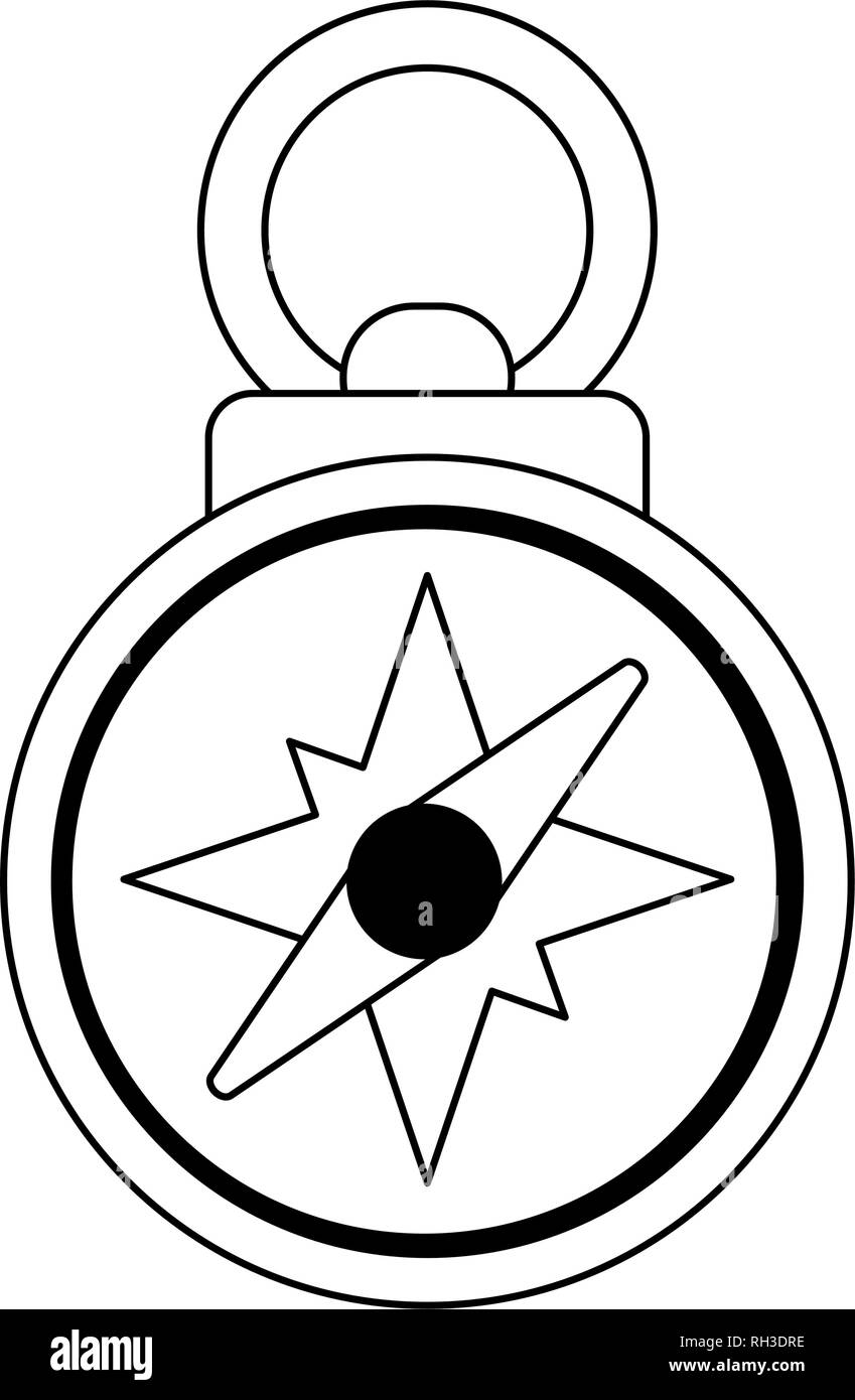 navigation compass symbol in black and white Stock Vector Image & Art ...