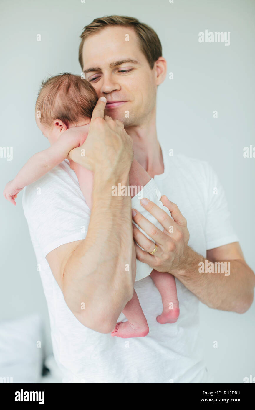 Father with newborn baby Stock Photo - Alamy