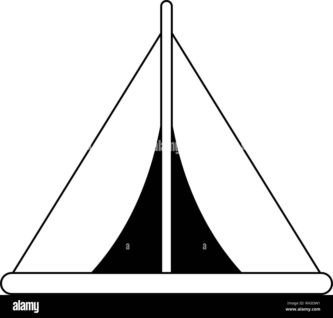 camping tent symbol in black and white Stock Vector Image & Art - Alamy