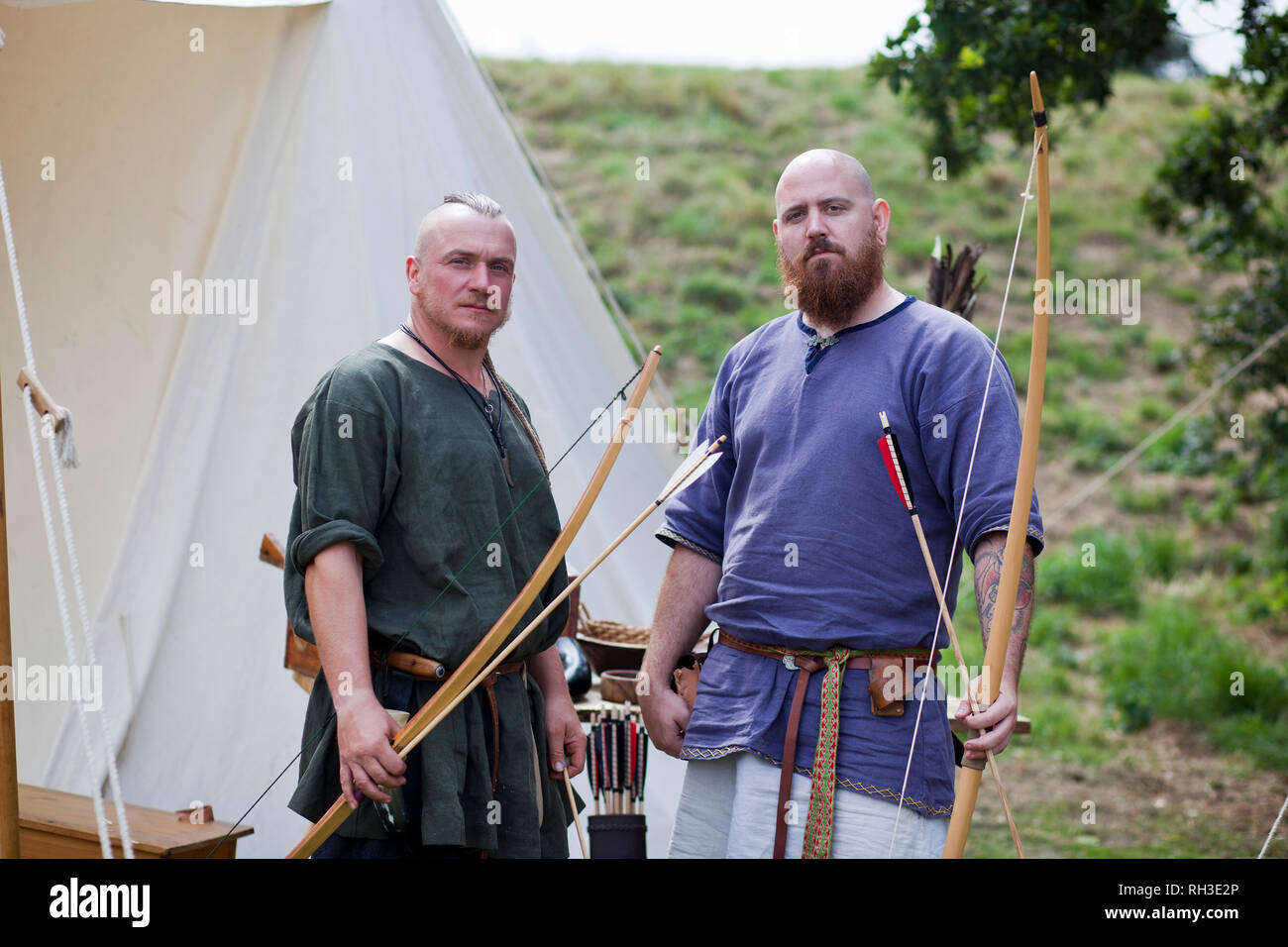 Members of the Saxon and Viking re-enactment group WUFFA at the Castle ...