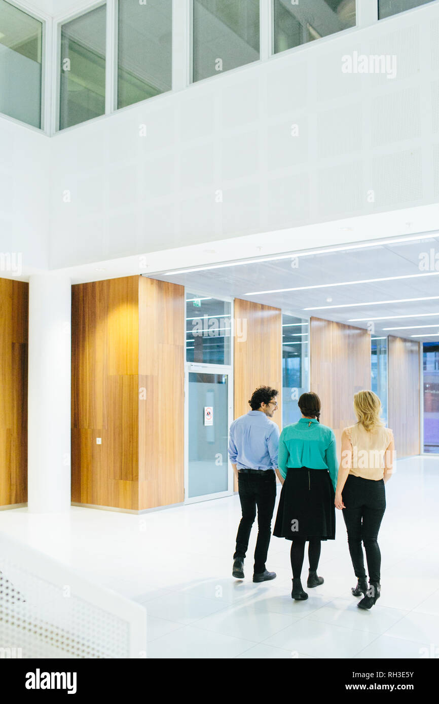 Young coworkers walking talking hi-res stock photography and images - Alamy