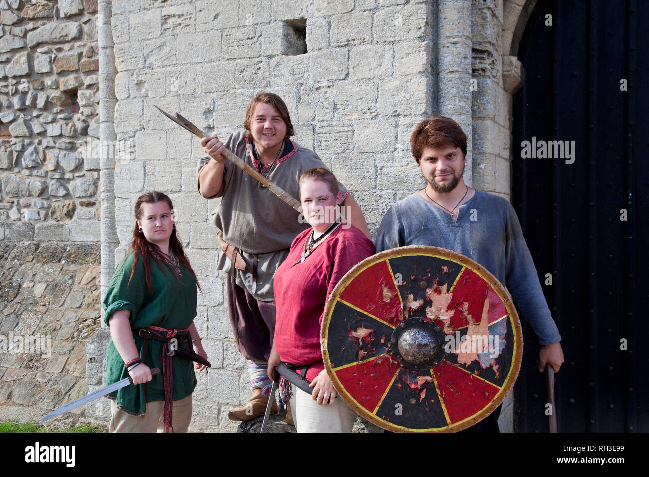 Members of the Saxon and Viking re-enactment group WUFFA at the Castle ...
