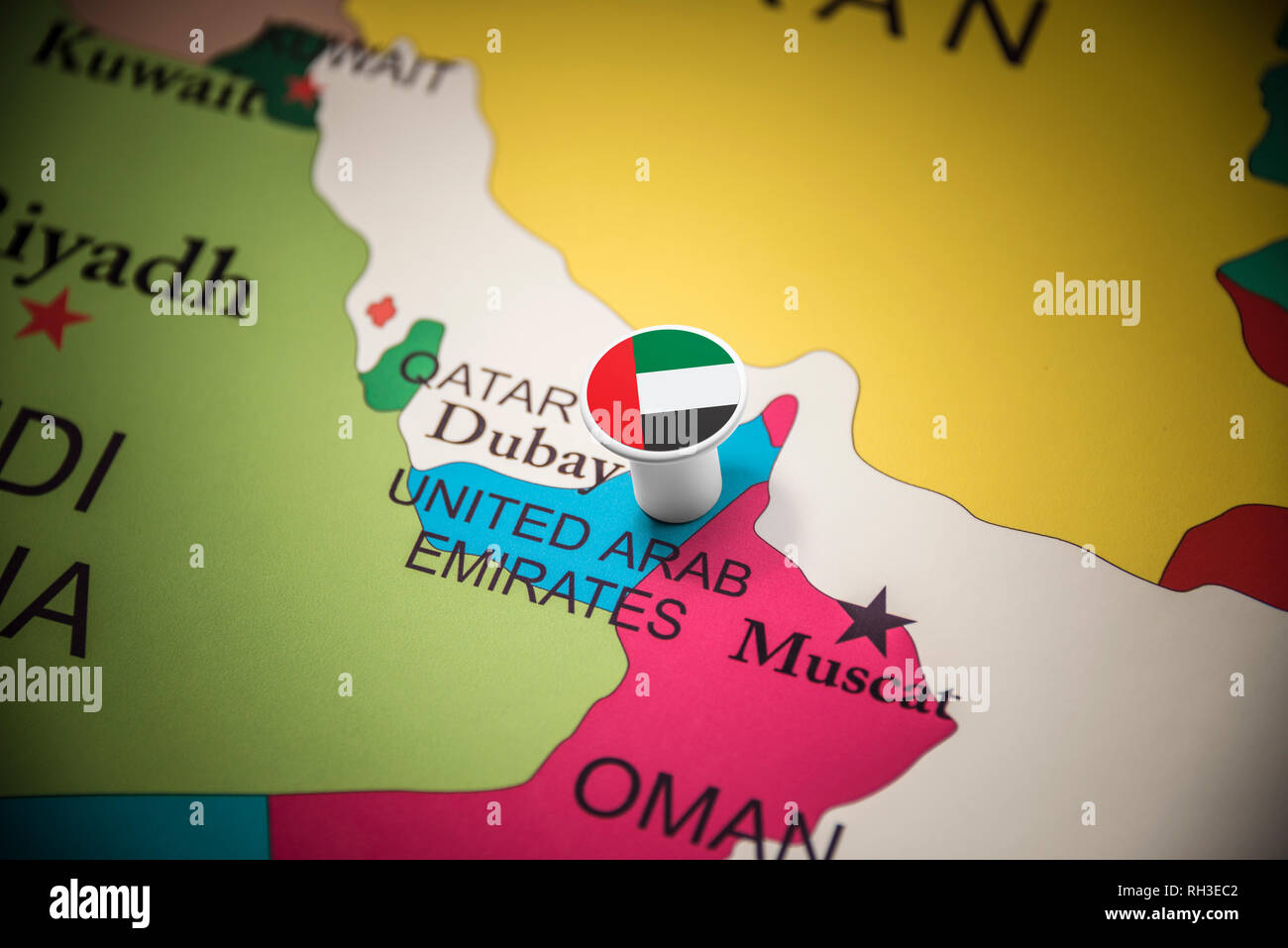 Uae on map globe hi-res stock photography and images - Alamy