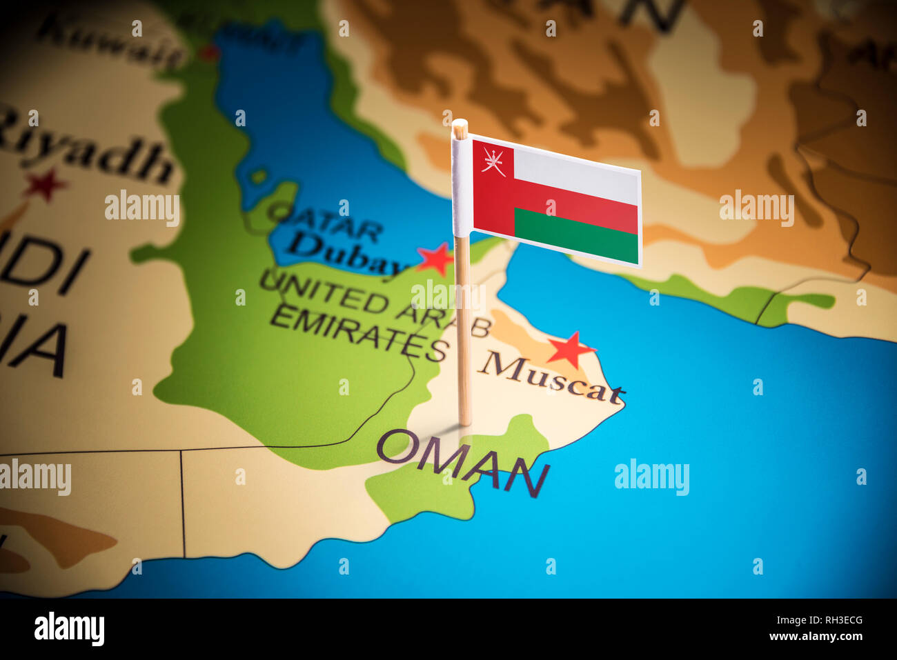 Oman flag map hi-res stock photography and images - Alamy