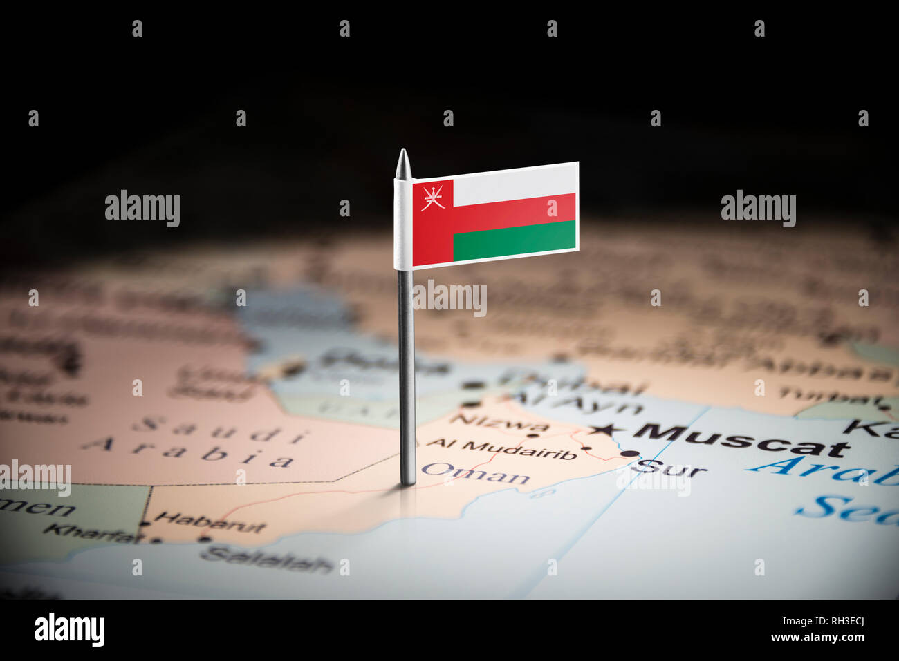 Oman flag map hi-res stock photography and images - Alamy