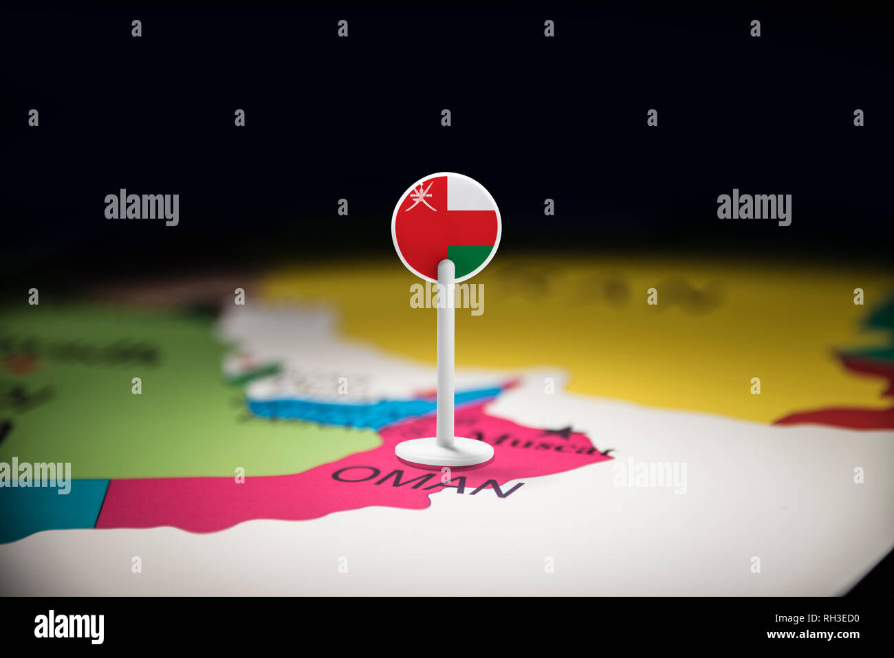 Oman flag map hi-res stock photography and images - Alamy