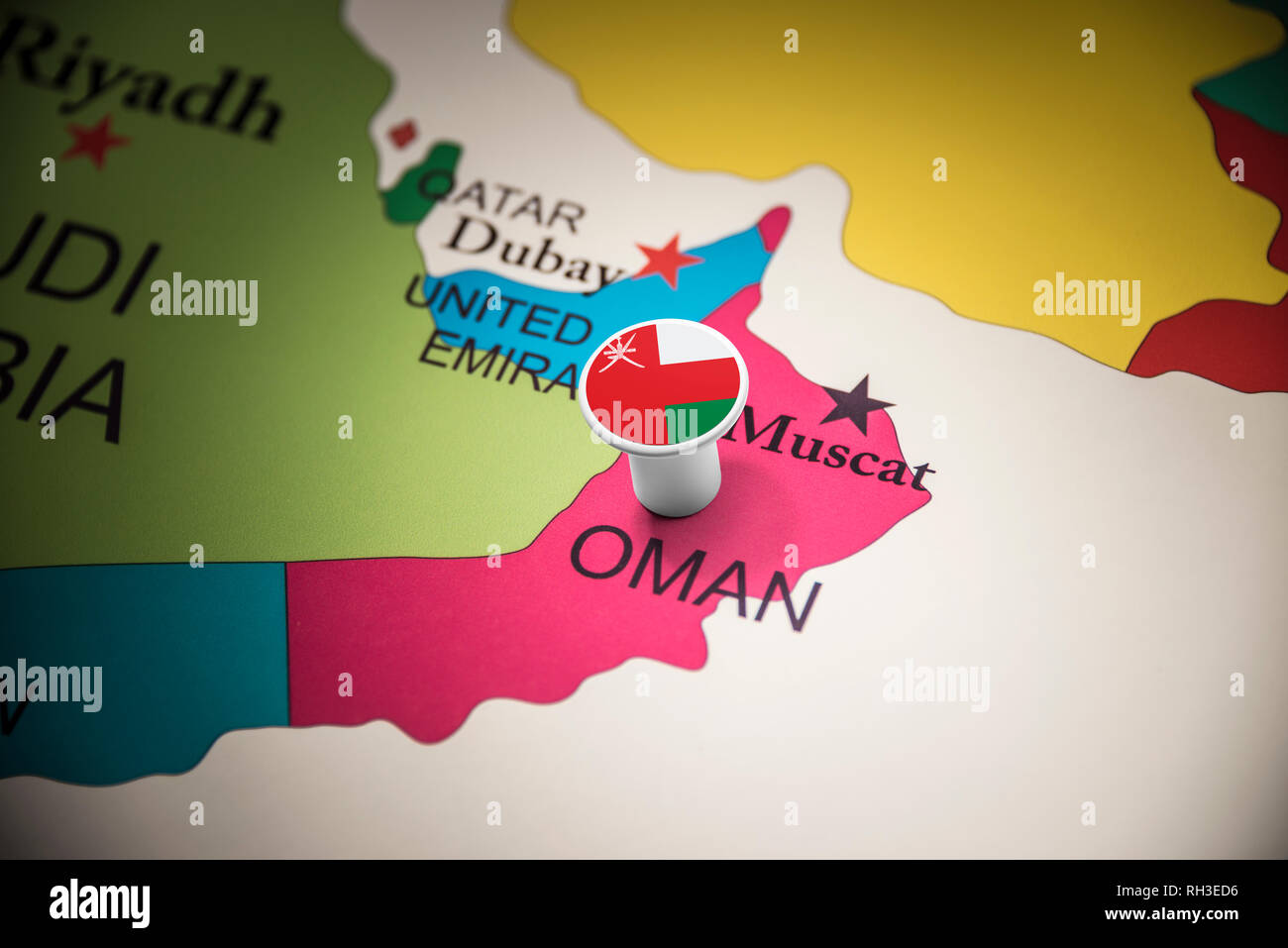Oman flag map hi-res stock photography and images - Alamy