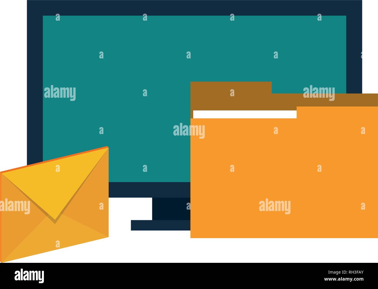 Computer desktop folder screen Stock Vector Images - Alamy