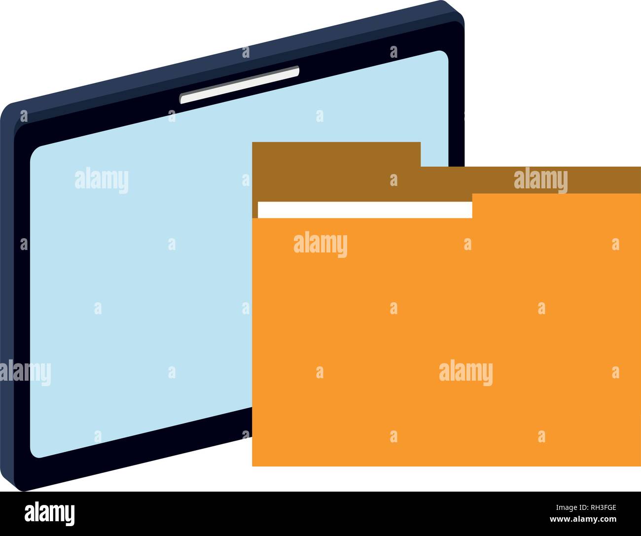 tablet and folder symbol Stock Vector Image & Art - Alamy