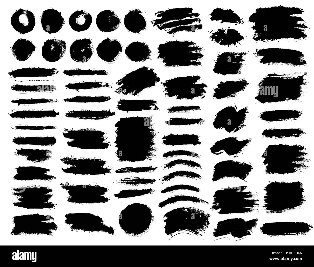 Brush strokes set vector painted isolated objects Stock Vector Image & Art - Alamy